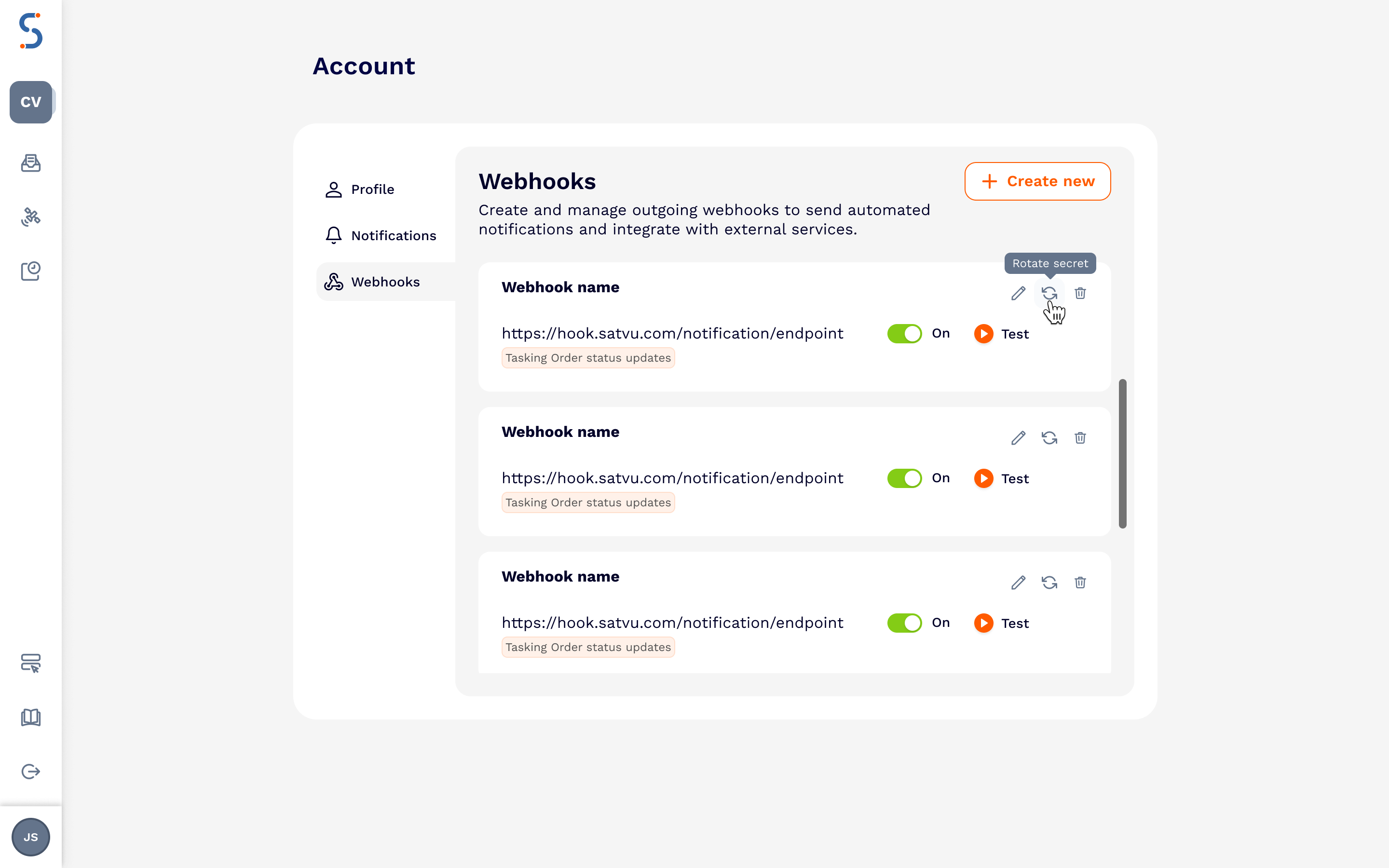 Rotating a webhook secret.